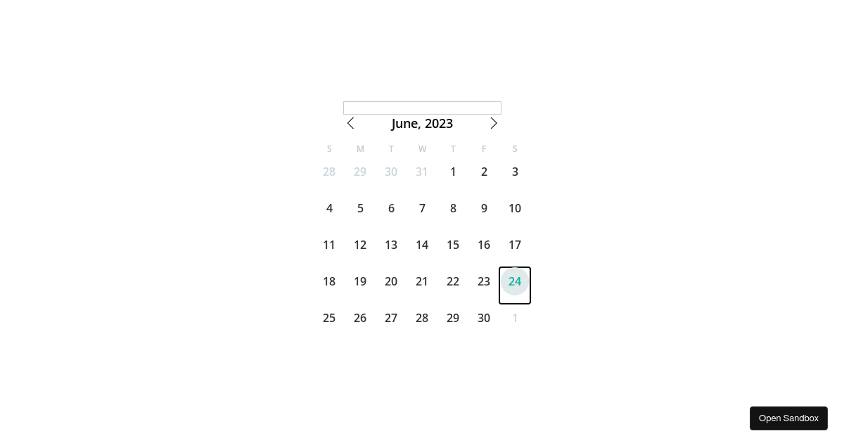 Calendar - Codesandbox