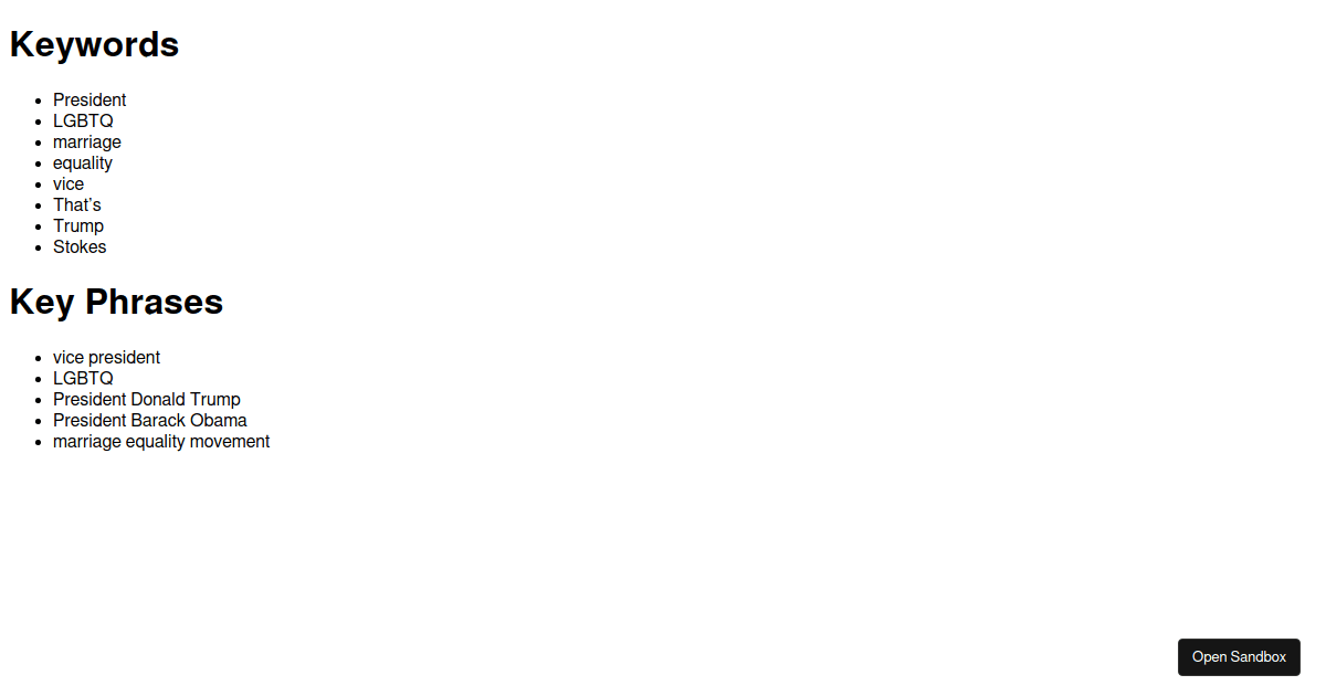 keyword-extractor - Codesandbox