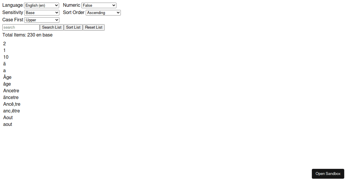 Using In-built JS Method (forked) - Codesandbox