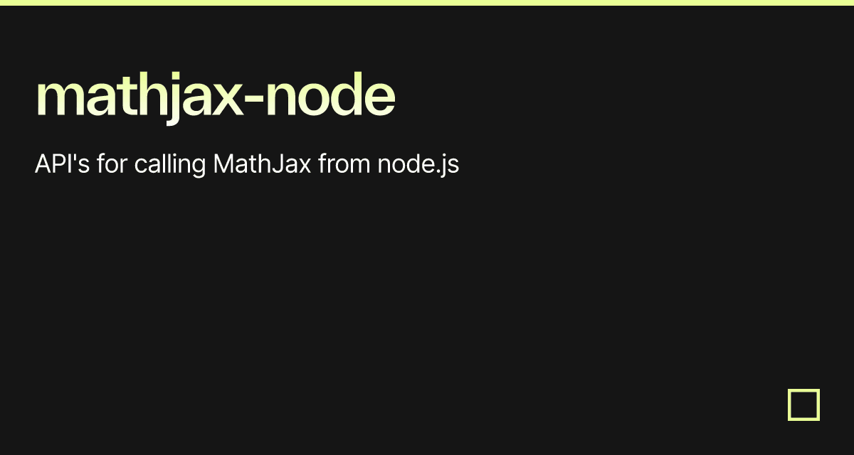 Mathjax Node Codesandbox