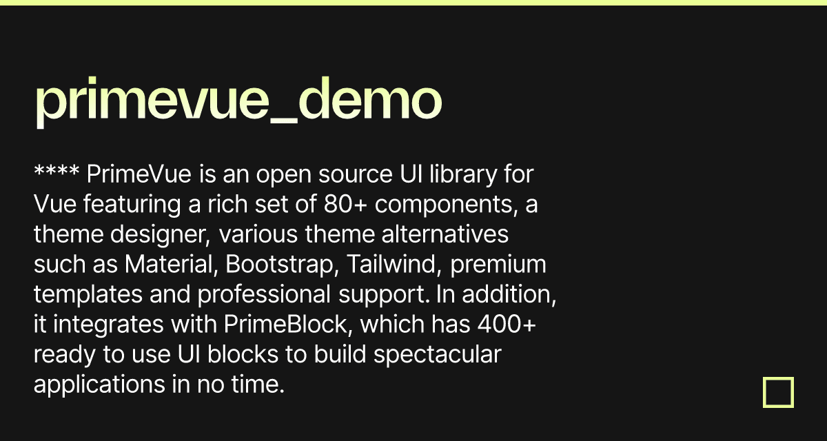 primevue_demo - Codesandbox