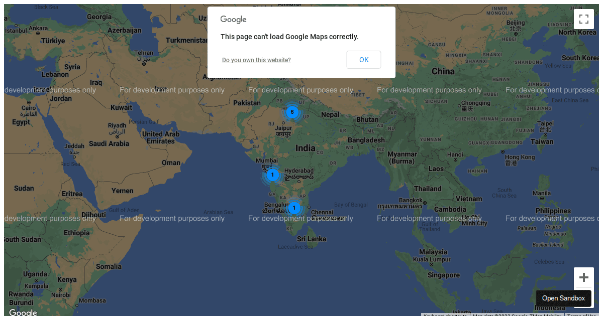 GoogleMapsReact - Codesandbox