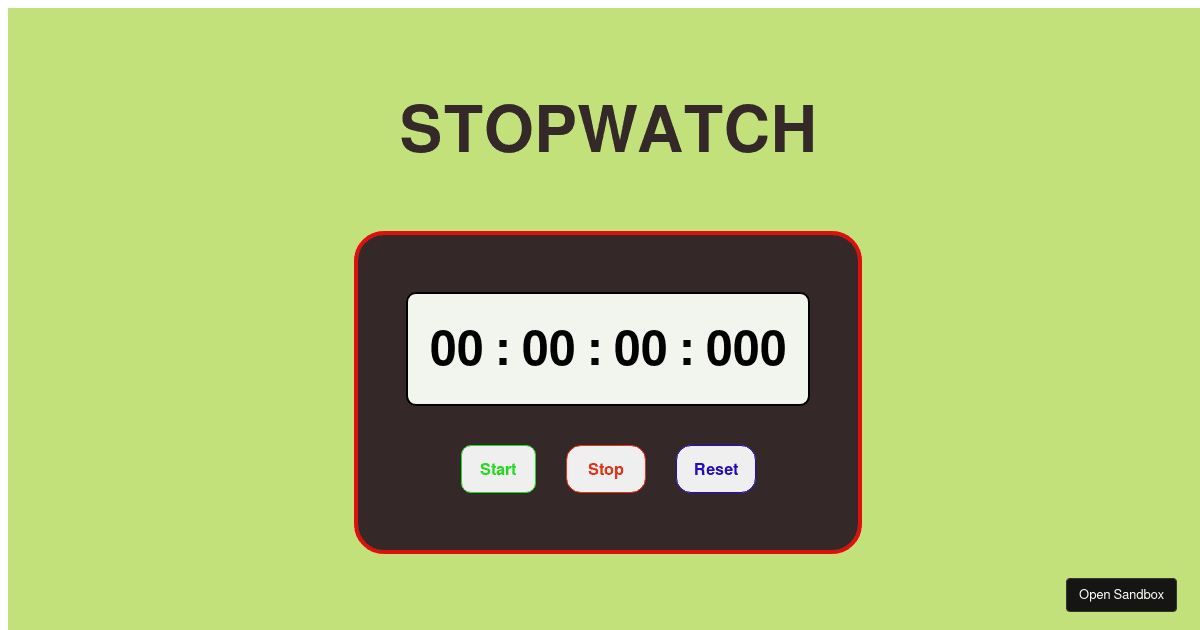 Stopwatch - Codesandbox