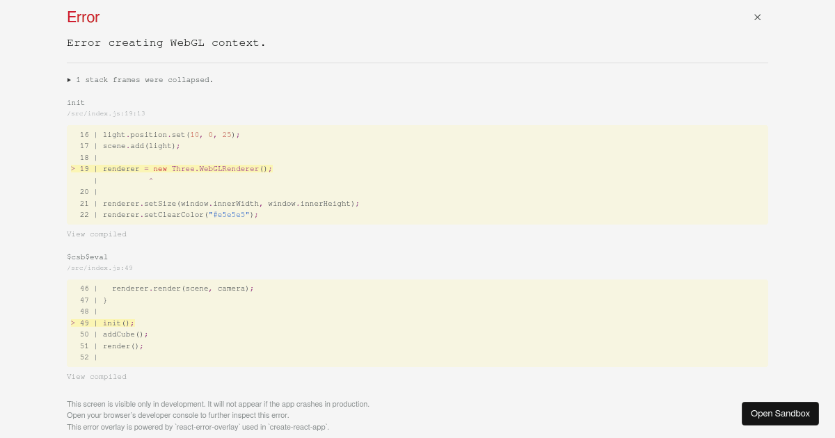 Threejs Cube Example Codesandbox