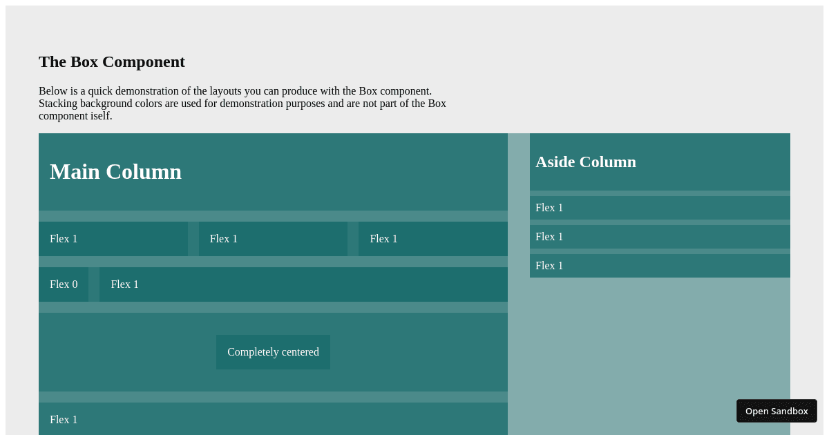 Box Component - Codesandbox