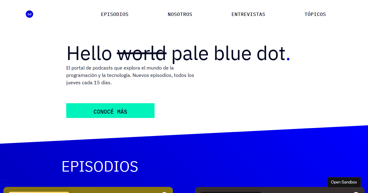 Hello Pale Blue Dot - Codesandbox
