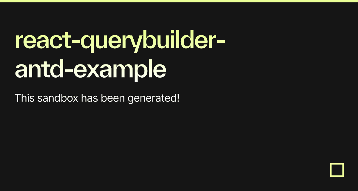 react-querybuilder-antd-example - Codesandbox