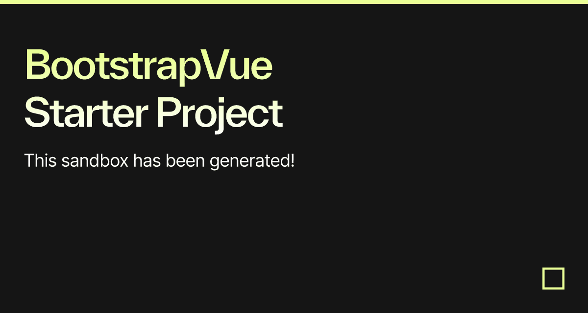 BootstrapVue Starter Project - Codesandbox
