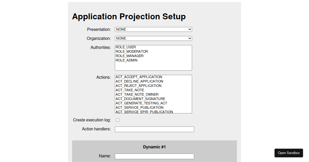 application-projection-setup - Codesandbox