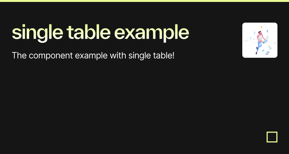 single table example - Codesandbox