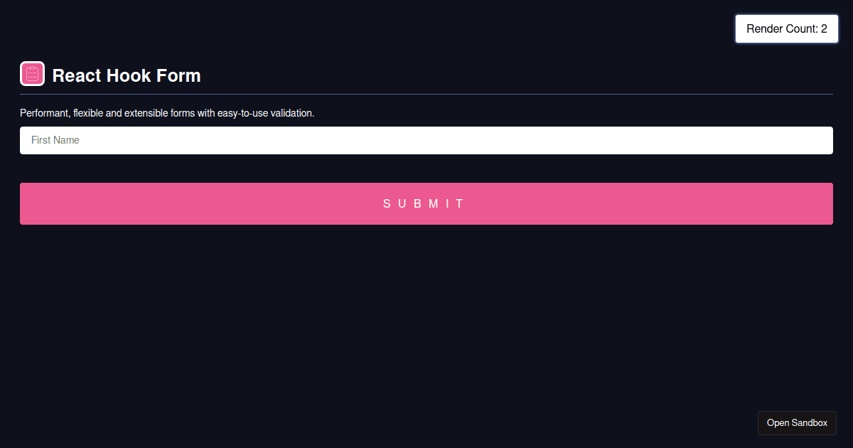 React Hook Form V7 (JS) Template - Codesandbox