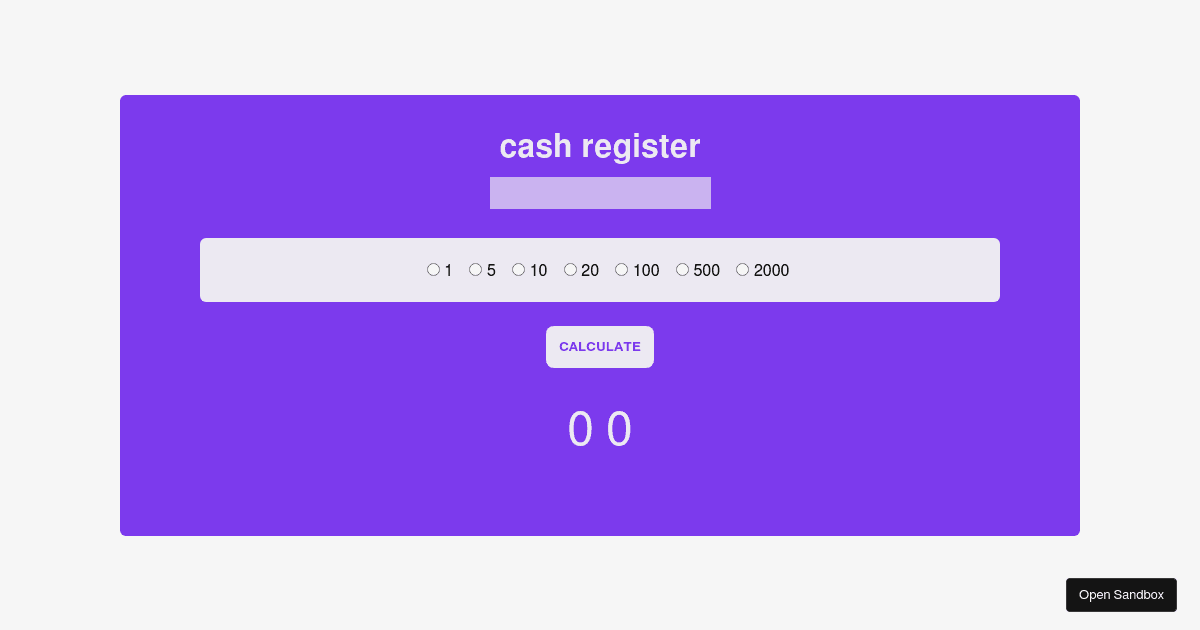 cash-register-react-app - Codesandbox