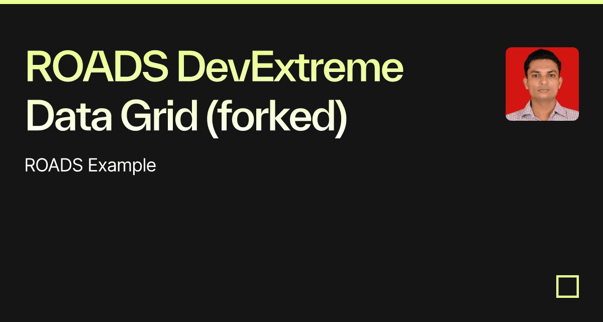 ROADS DevExtreme Data Grid (forked) - Codesandbox