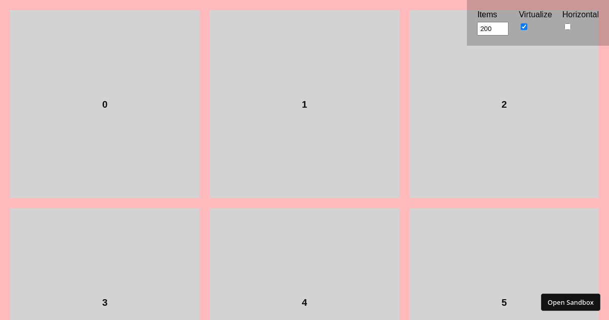 React Virtual Responsive Grid - Codesandbox