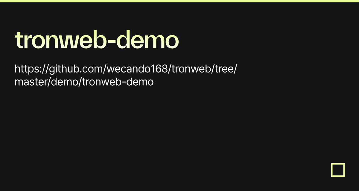tronweb-demo - Codesandbox