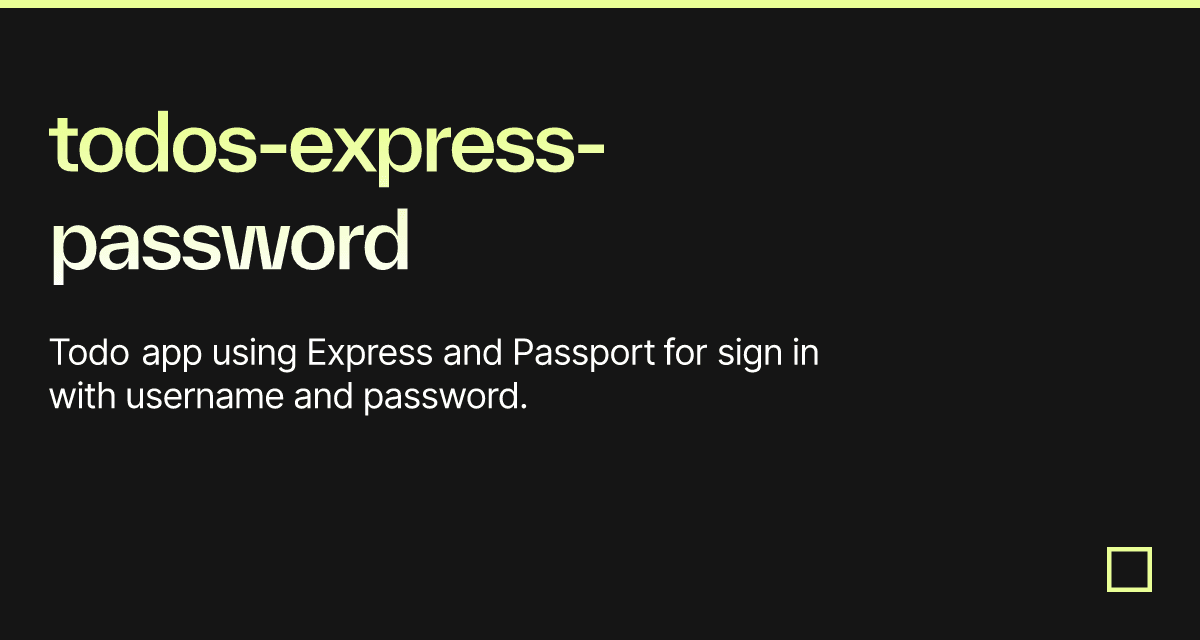 todos-express-password - Codesandbox