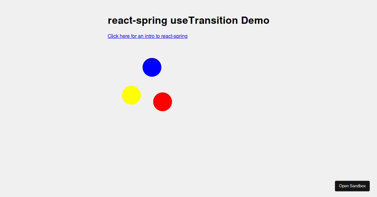 React Spring Usetransition Ball Juggle Codesandbox