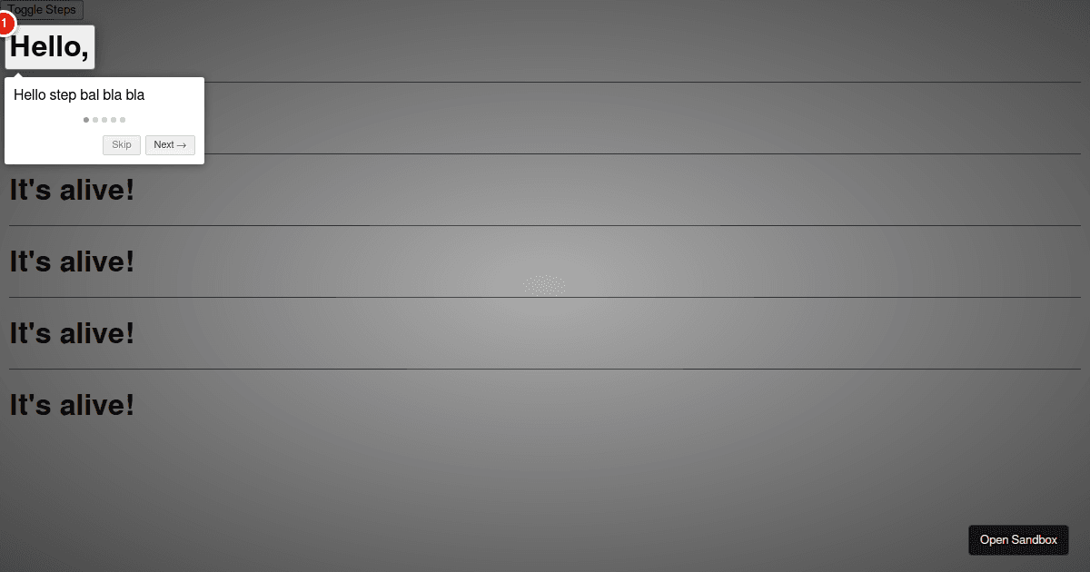 Introjs React Example Personaliséhelp Codesandbox