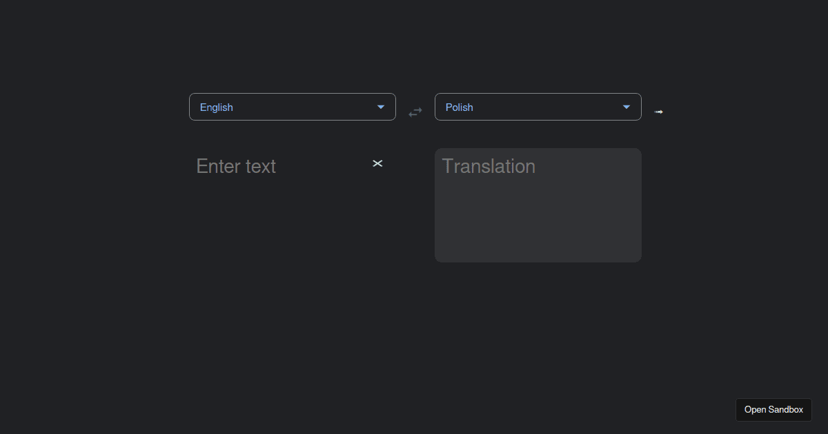 google tranlater - Codesandbox