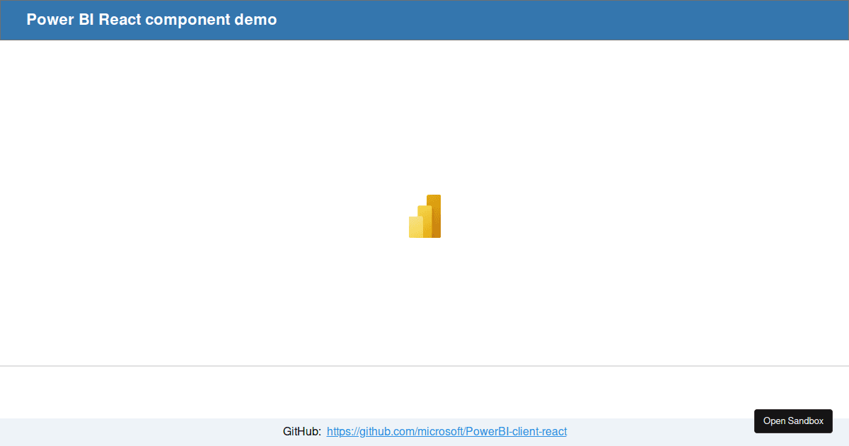 Power Bi Embedded React Sample Forked Codesandbox