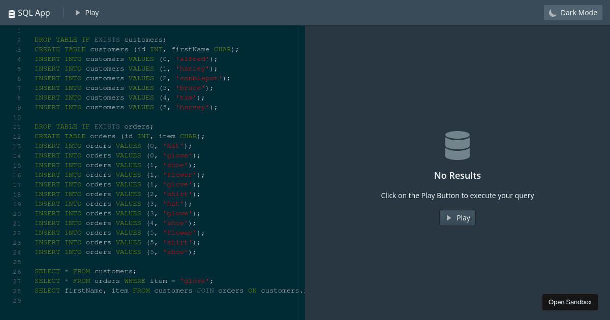 sql-workbench (forked) - Codesandbox