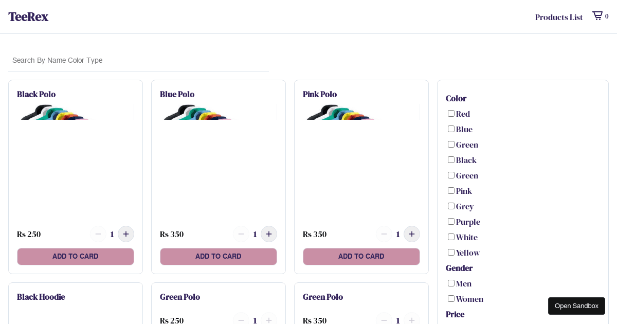 teerex - Codesandbox