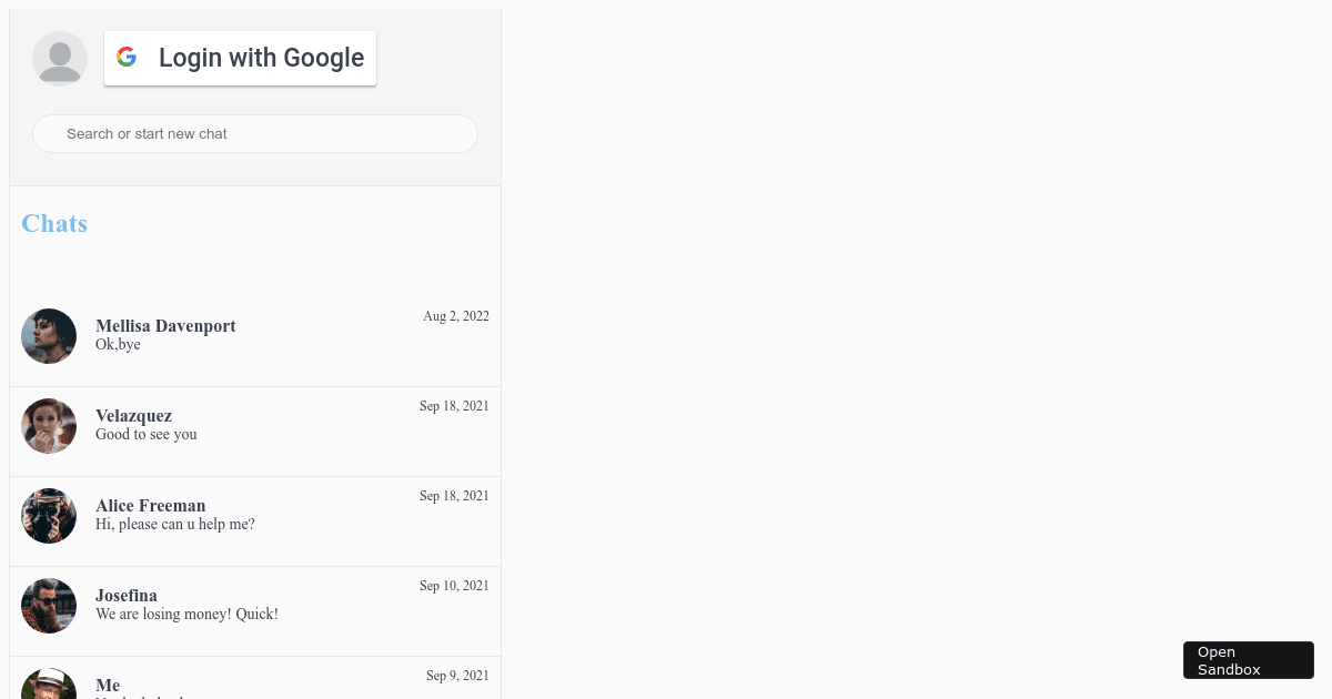 react-chat-with-api - Codesandbox