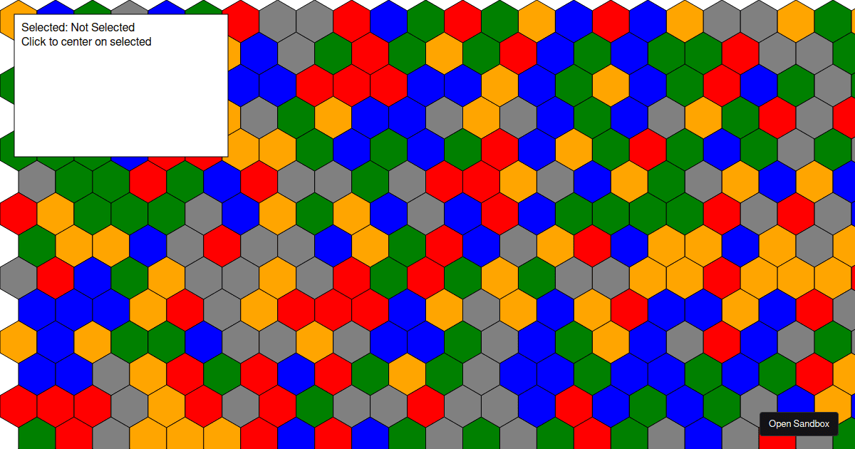 D3 based SVG React Hex Grid - Codesandbox