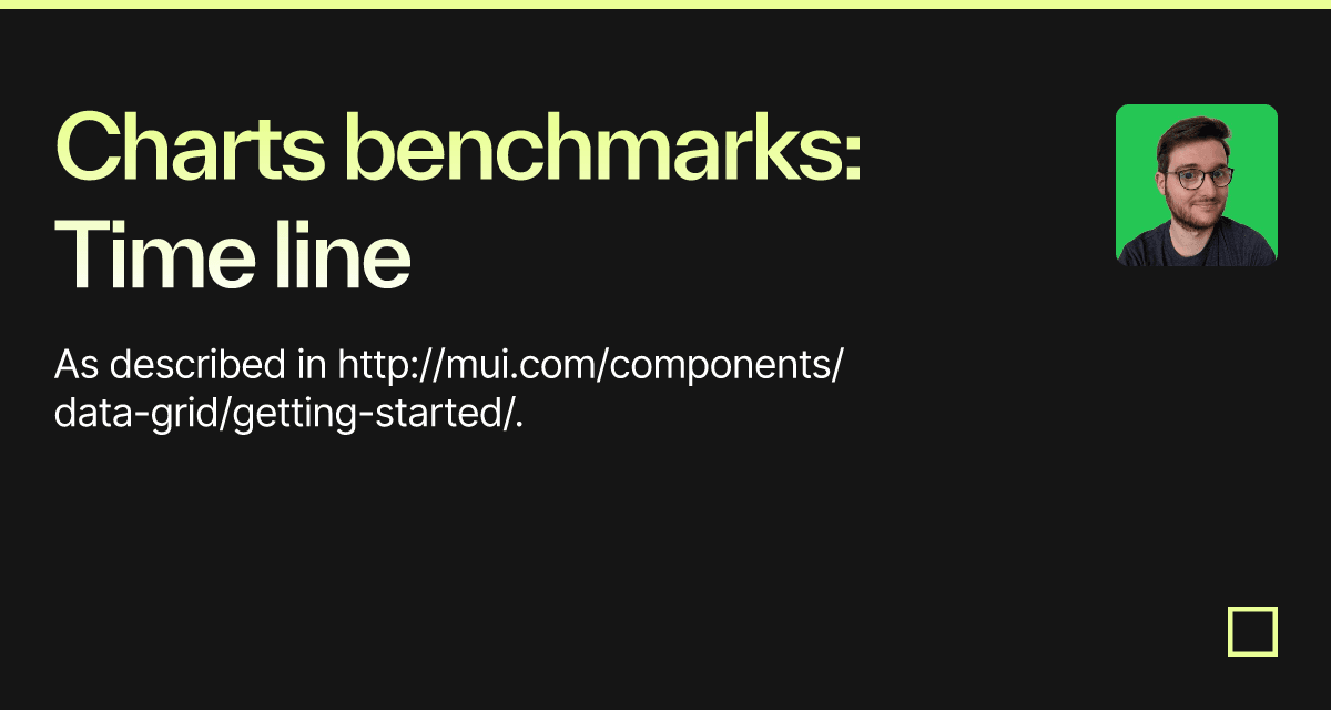 Charts benchmarks: Time line - Codesandbox