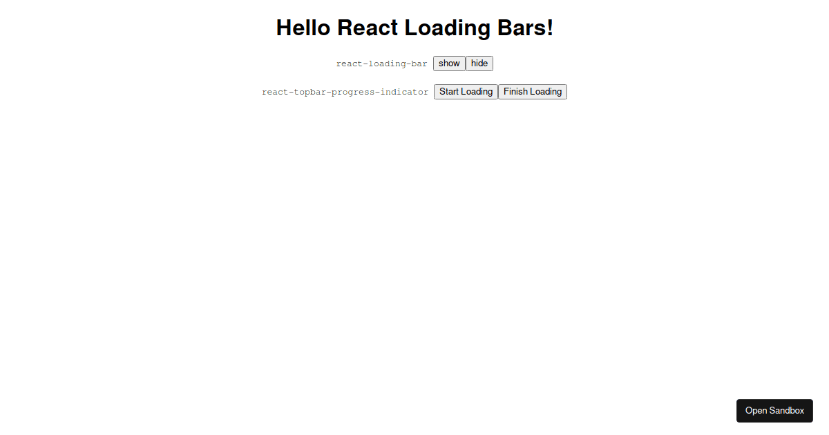 Play with react-loading-bar - Codesandbox