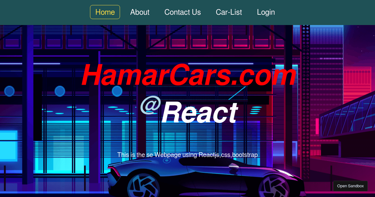 HamarCars (forked) - Codesandbox
