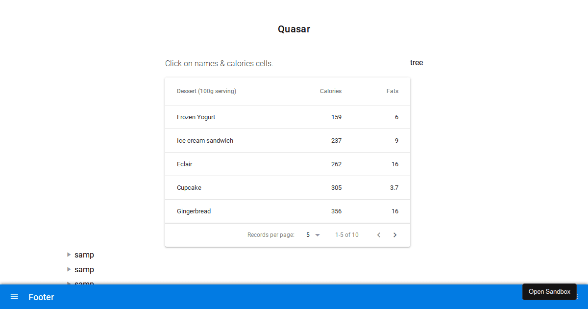 Quasar QTree Problem - Codesandbox