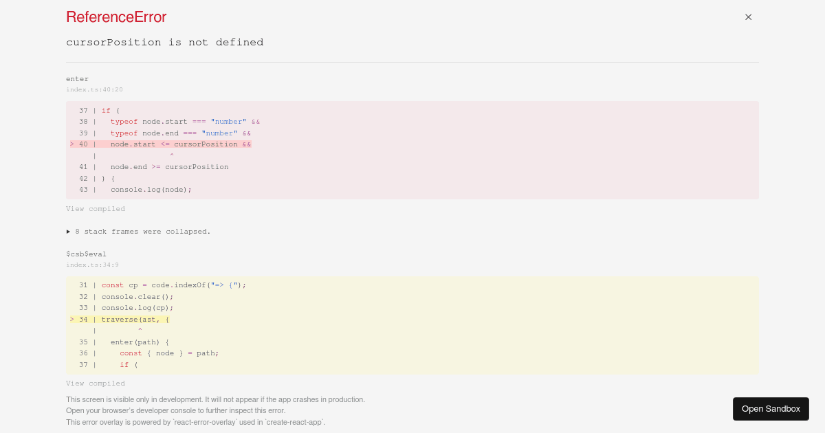 cursor position after formatting - Codesandbox cursor position after formatting - Codesandbox