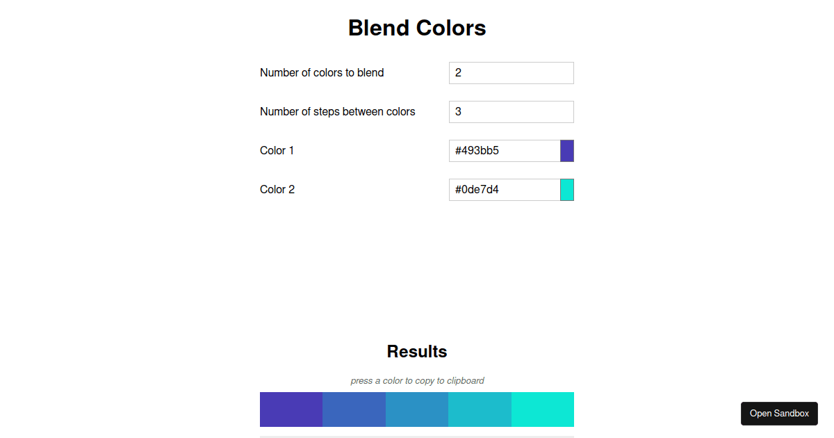 Color blender - Codesandbox