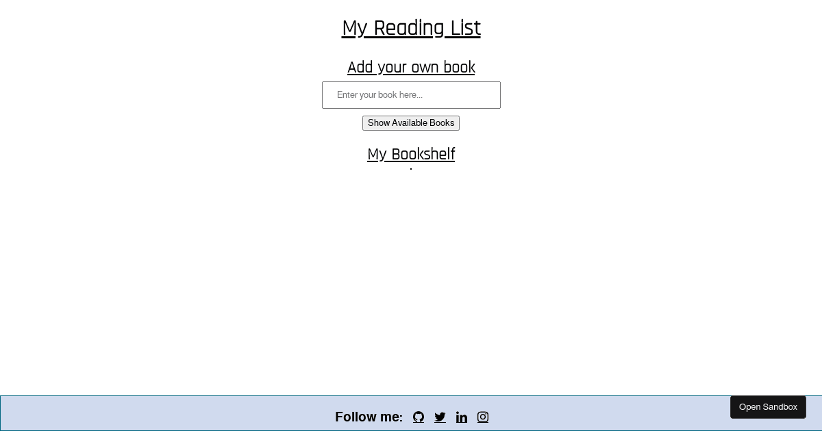 Booklist Codesandbox