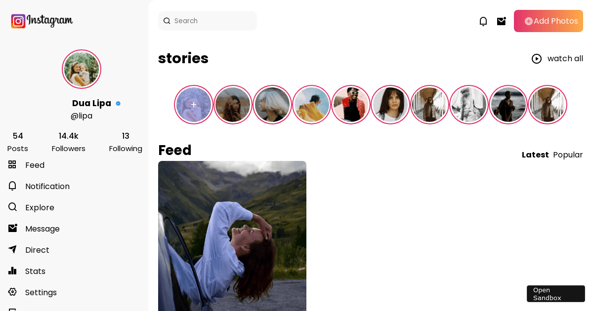 Instagram Clone - devtown - Codesandbox