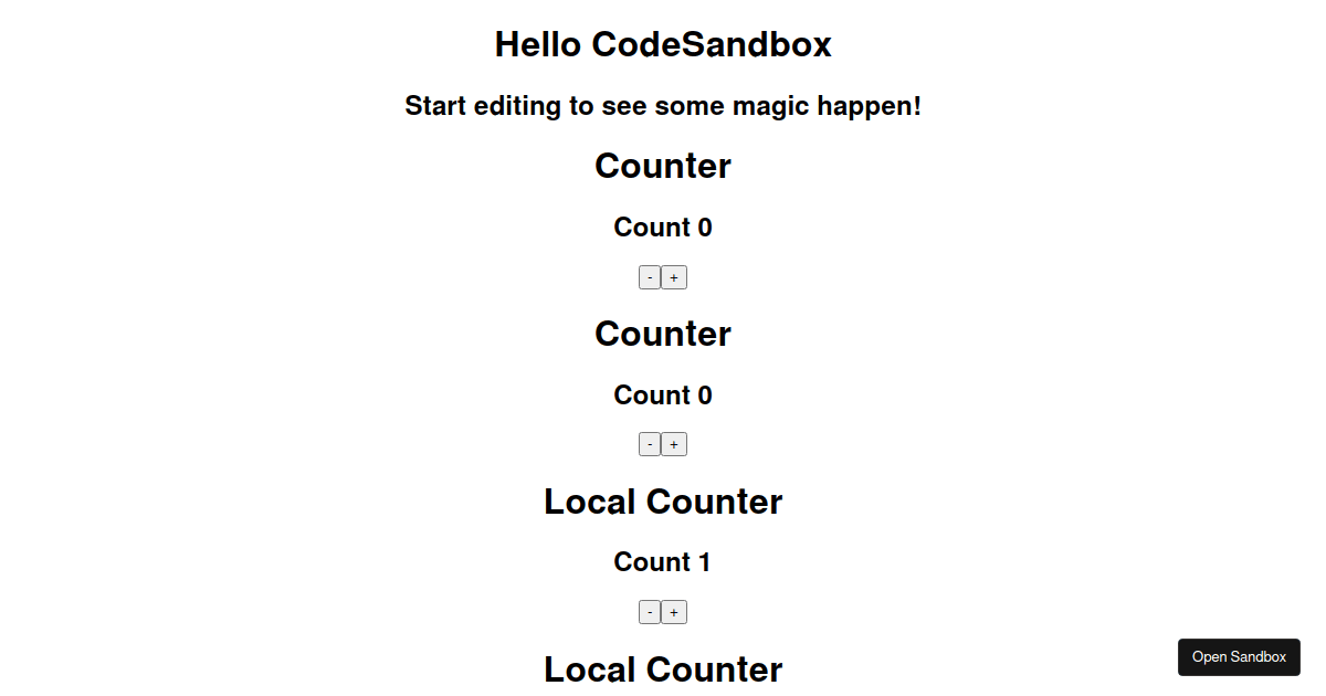 counter - Codesandbox