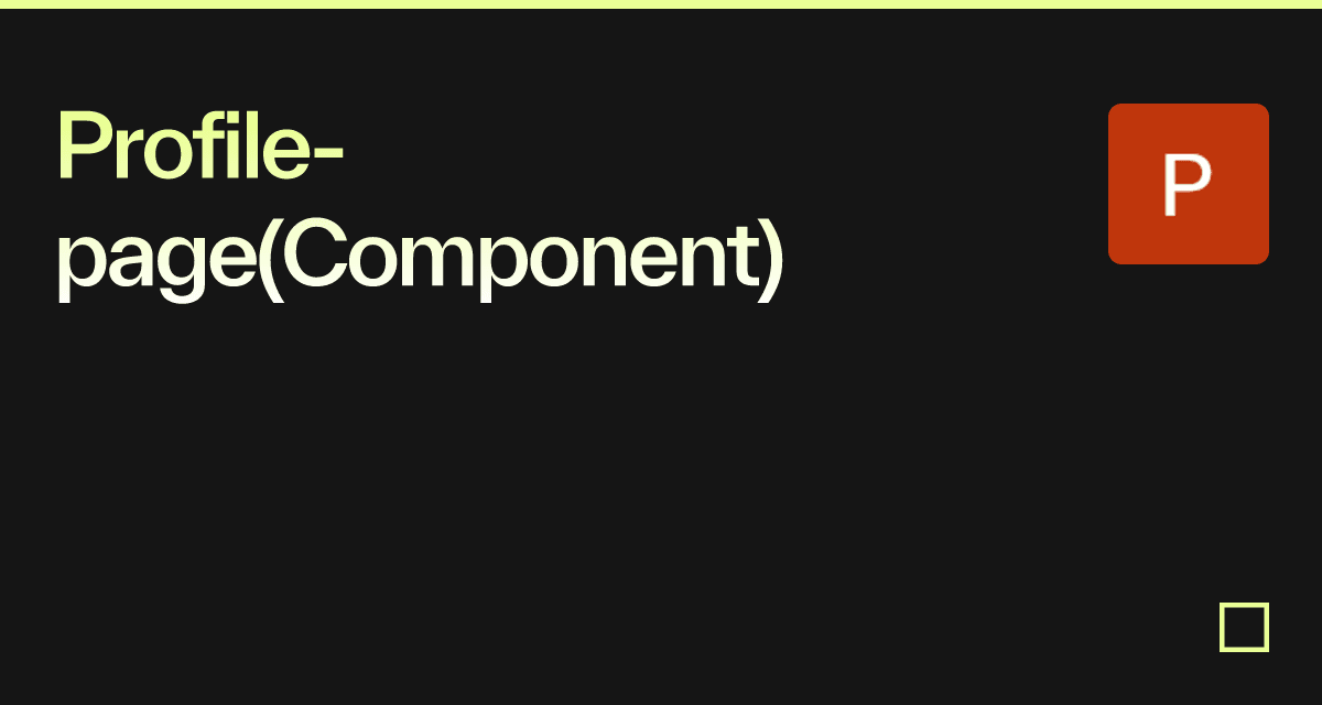 Profile-page(Component) - Codesandbox