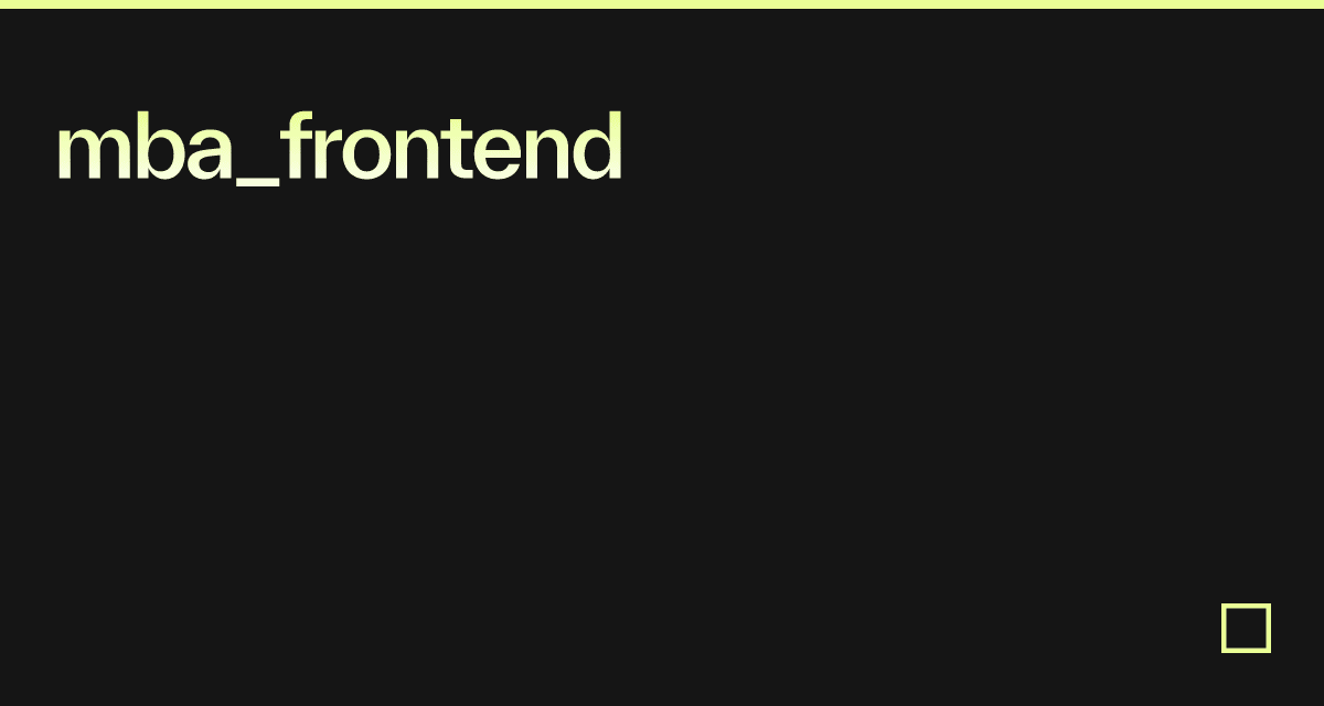 mba_frontend - Codesandbox