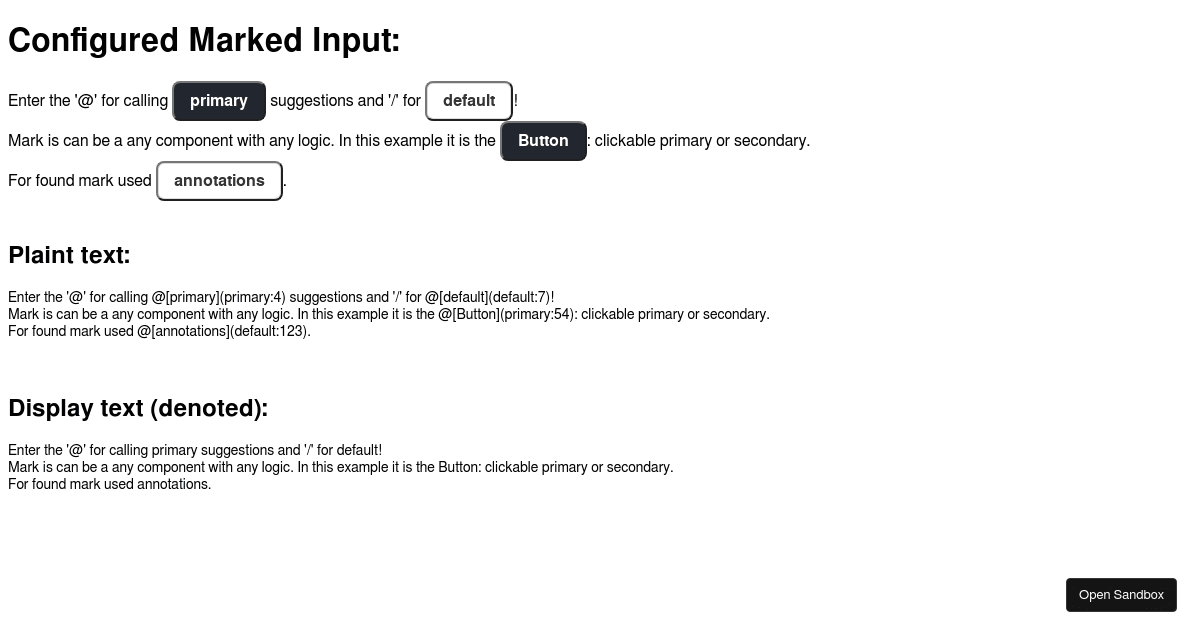 Configured Marked Input (forked) - Codesandbox
