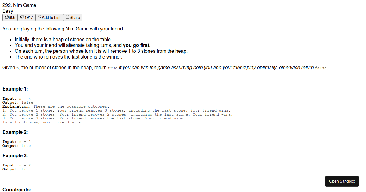 Nim Game Codesandbox