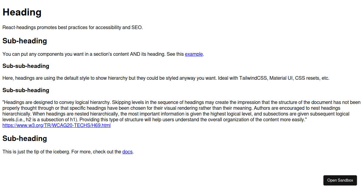 react-headings-minimal - Codesandbox