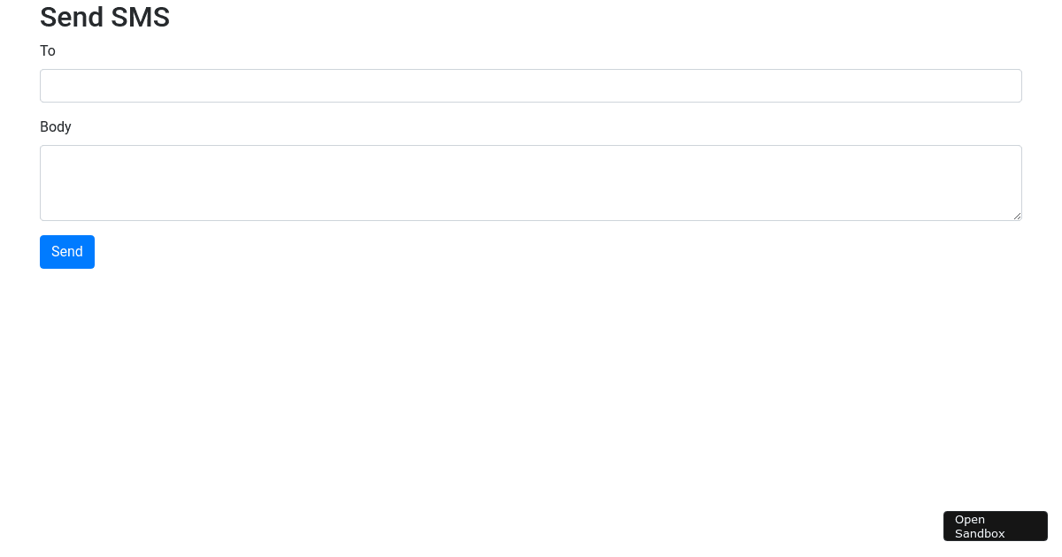 React Twilio Sms Codesandbox