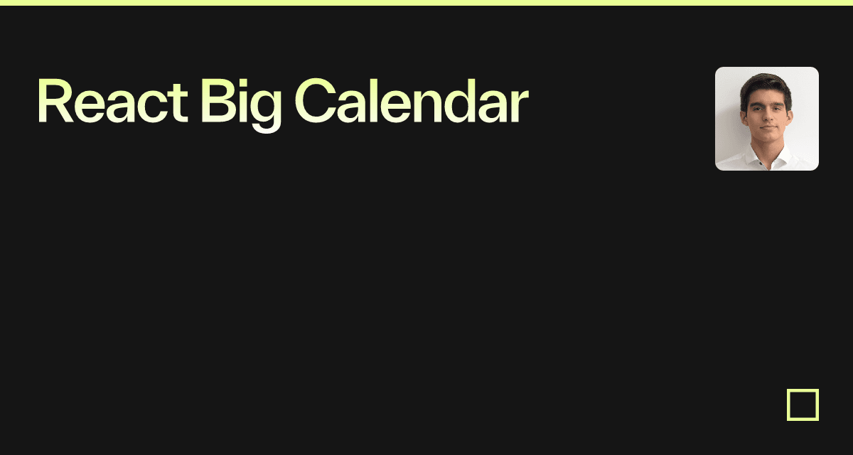 React Big Calendar - Codesandbox