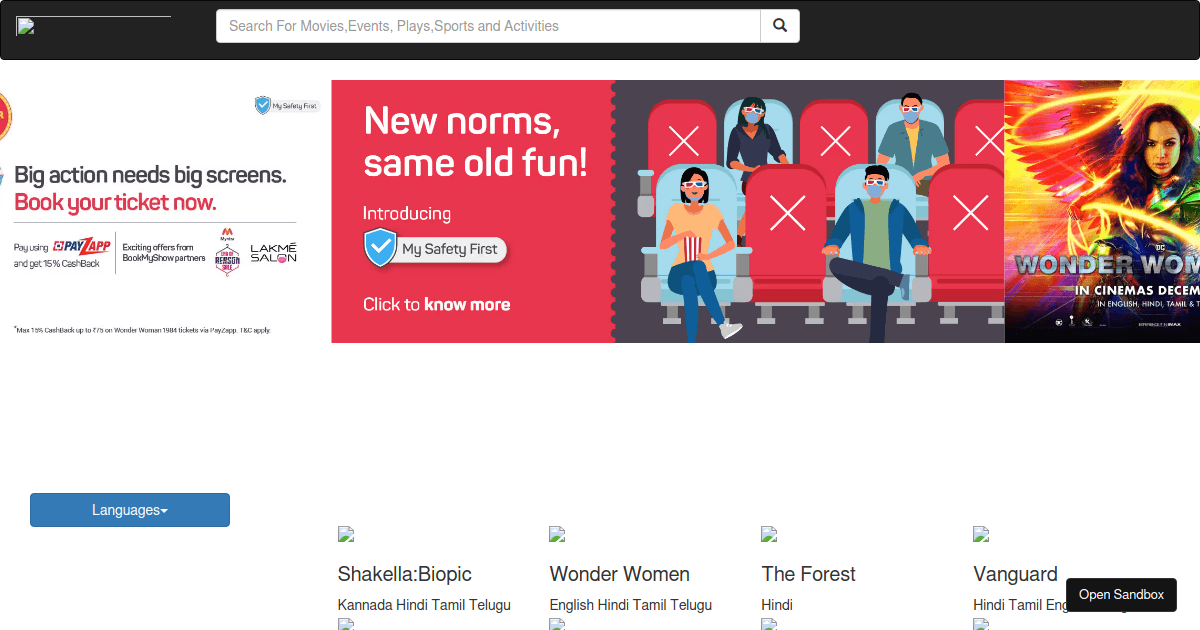 bookmyshow - Codesandbox