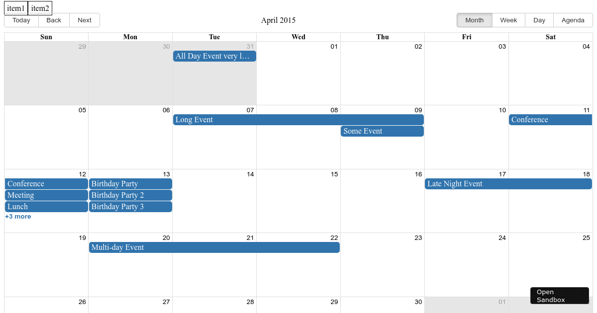 React-Big-Calendar Example (forked) - Codesandbox