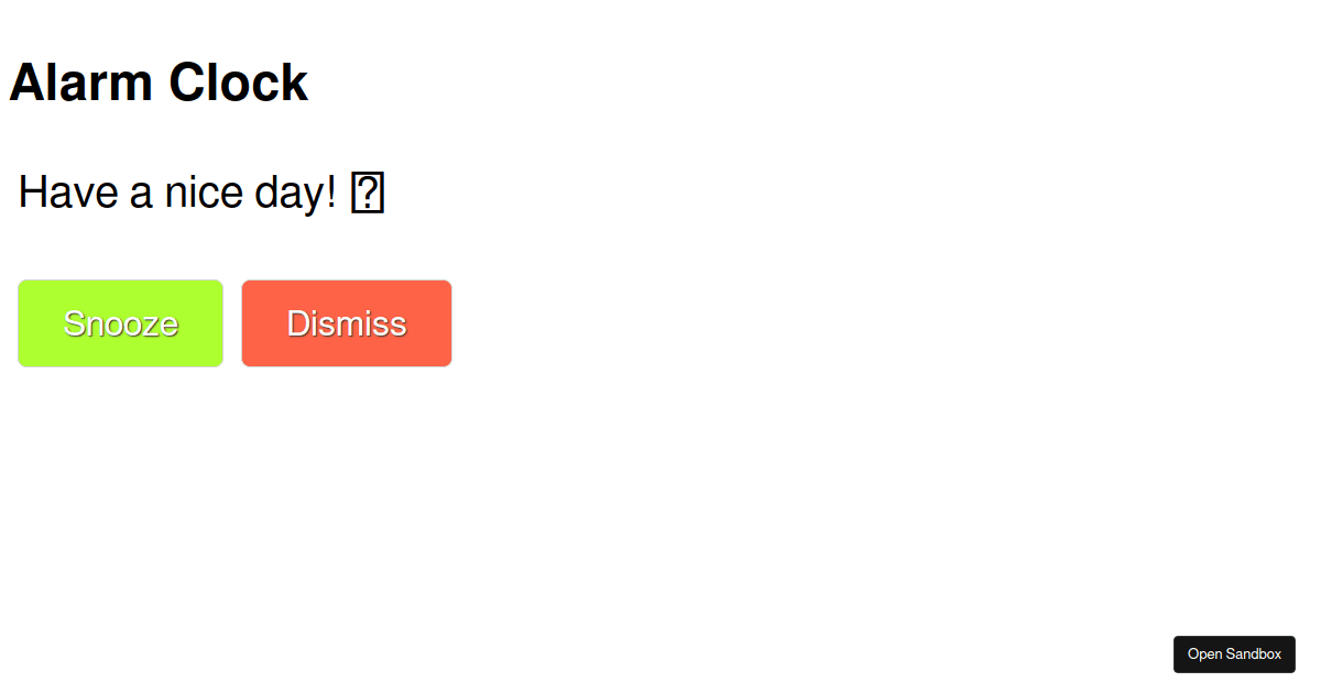 Rxjs React Alarm Clock Forked Codesandbox