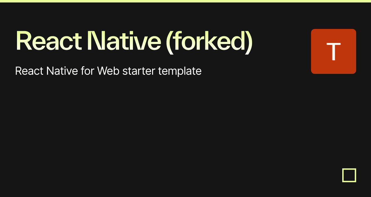 React Native (forked) - Codesandbox