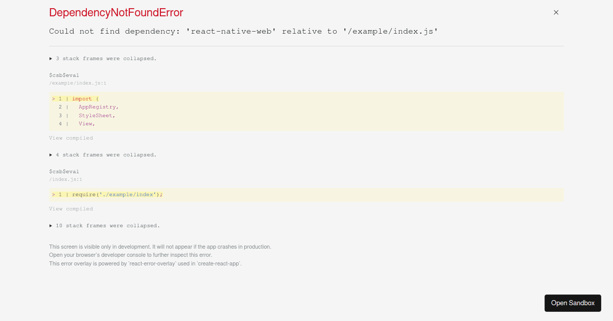 React Native Notifications Codesandbox