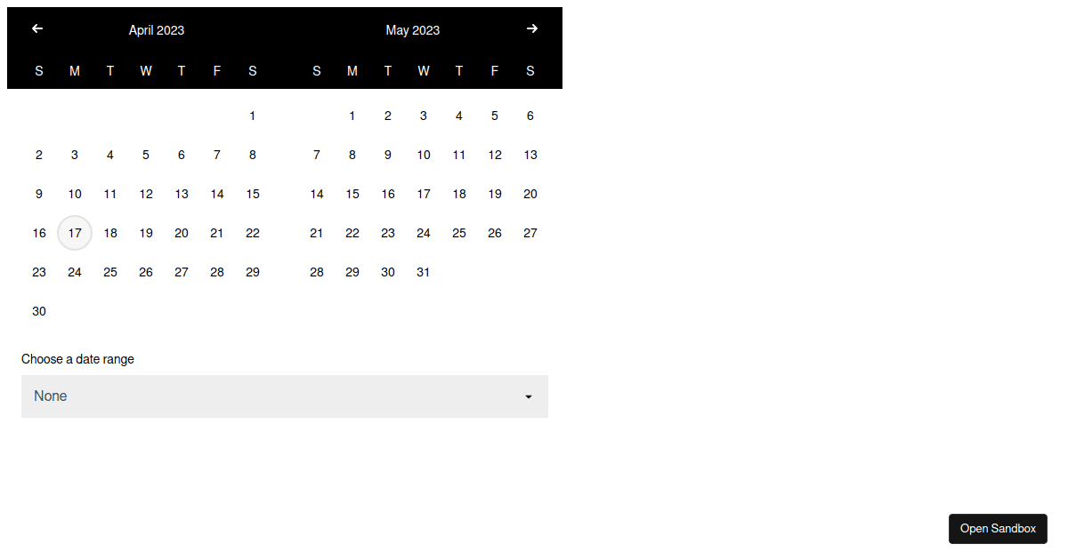 Calendar with multiple months - Codesandbox
